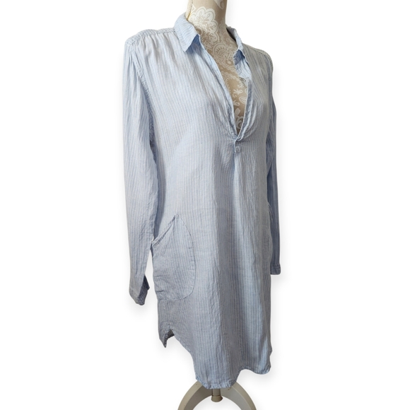 CP Shades | Tops | Cp Shades Linen Teton Tunic Top Whisper Blue White ...